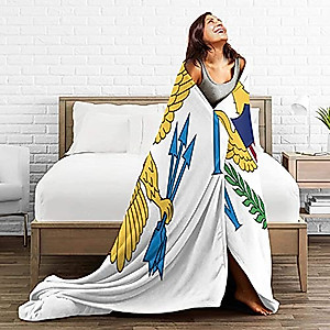 Flag of United States Virgin Islands Flannel Fleece Throw Blankets for Bed Sofa Living Room Soft Blanket Warm Cozy Fluffy Throw Plush Blanket