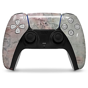 WraptorSkinz Skin Wrap compatible with Sony PS5 DualSense Controller Marble Granite 08 Pink (CONTROLLER NOT INCLUDED)