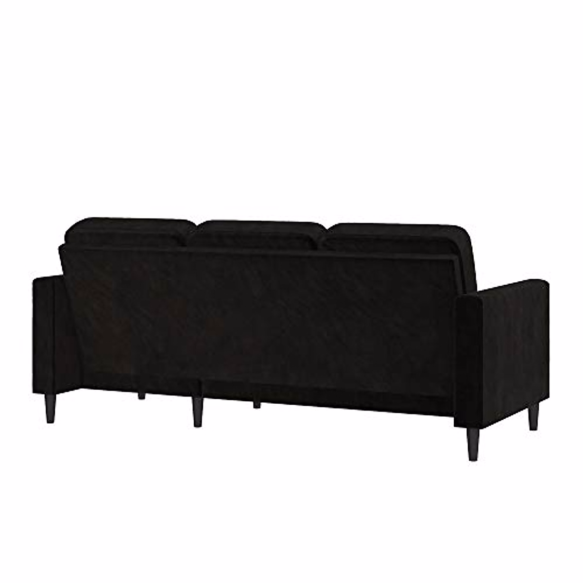 CosmoLiving by Cosmopolitan CosmoLiving Strummer Reversible Sectional Couch, Black Velvet Sofa (DA038-BK)