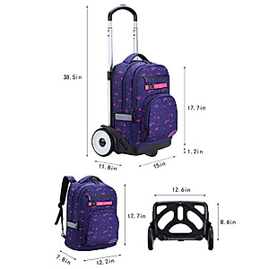 UNIKER Carry-on Bag Fit 15.6 Inch,2-in-1 Convertible Carry-on Luggage with Detachable Backpack,Rolling Backpack with Removable Trolly Cart,Travel Briefcase Underseat Carry on Luggage Women