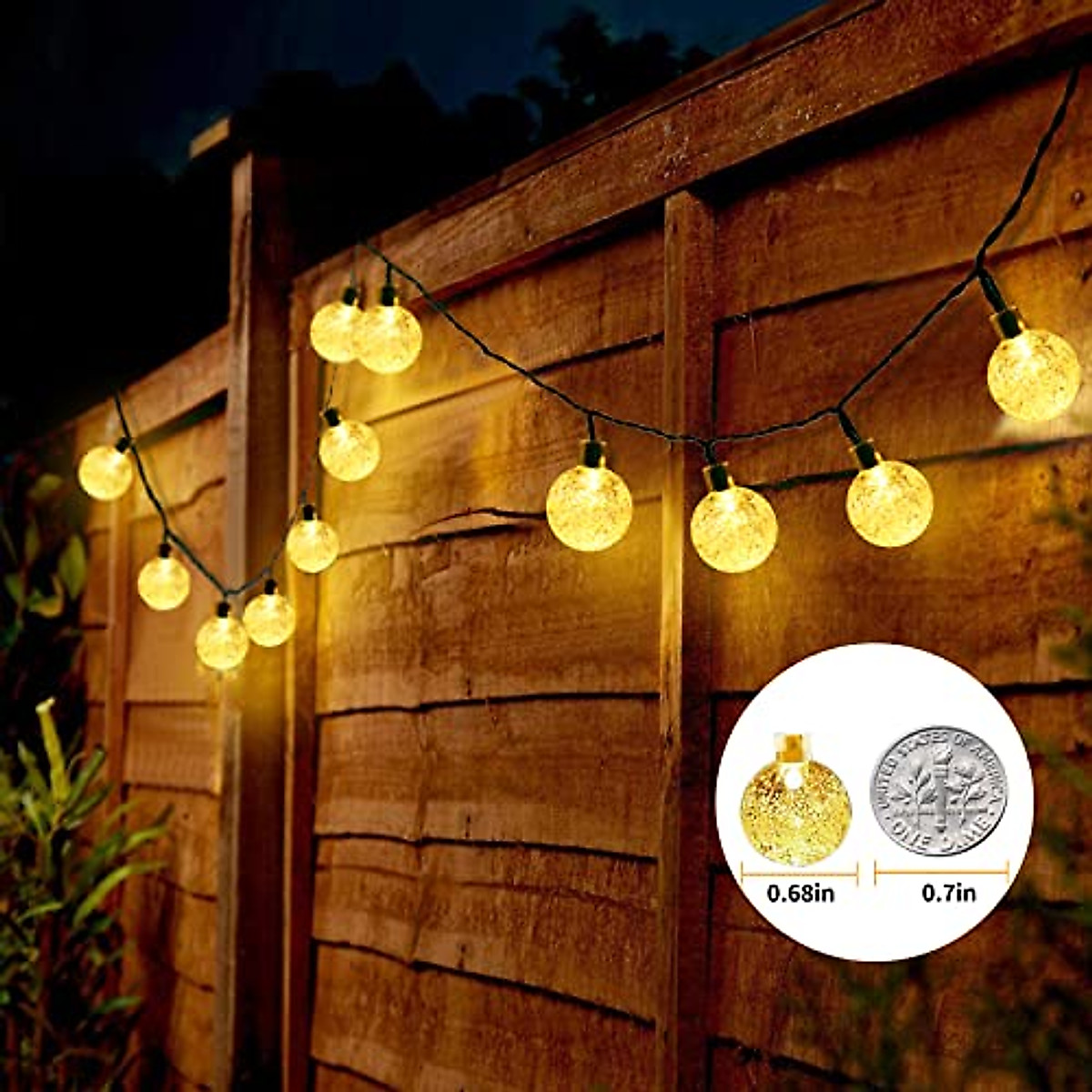 Goupfafa Battery Operated Globe String Lights, Outdoor String Lights 50.85FT 100 LED 8 Modes with Remote Timer Waterproof, Dimmable Christmas Lights Indoor Decor for Home Party Patio Garden Wedding