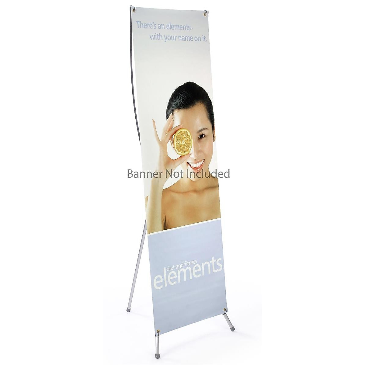 Portable X Banner Stand with Hooks for Grommets, Adjustable - Graphics NOT Included