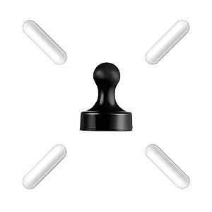 ANZESER 4 Pcs 30mm(1.8 inch) PTFE Magnetic Stirrer Mixer Stir Bar,Laboratory Bar,Stir Plate Bar + Black Stir Bar Retriever, Magnetic Retriever