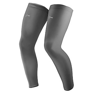 Tough Outdoors Compression Leg Sleeves - Full Leg Compression Sleeve for Men & Women, UV Leg Sleeves, Cycling Leg Warmers