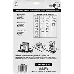 Hillman 847212 1-Inch Die-Cut Letters/Numbers Kit, Black