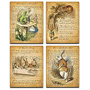 Alice in Wonderland Prints - 11x14 Unframed Wall Art Print Poster - Perfect Alice in Wonderland Gifts and Decorations (Alice in Wonderland Set)