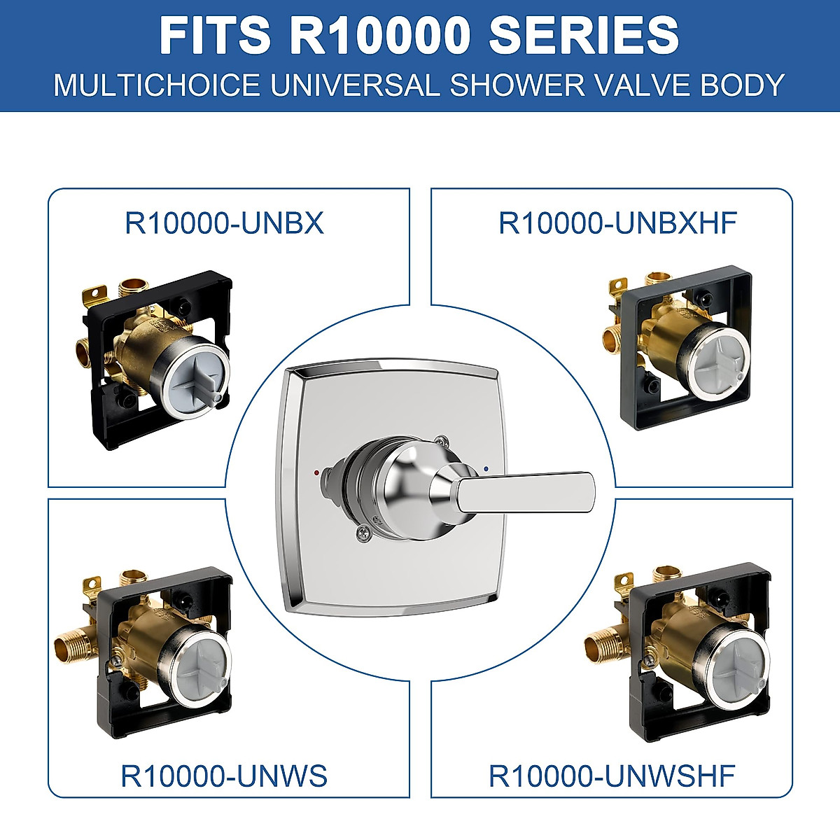 Replacement for Delta Faucet Ashlyn 14 Series Single-Function Shower Valve Trim Kit, Chrome Shower Trim Kit Shower Handle T14064(Without Cartridge)