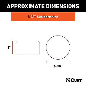 CURT 23178 1.78-Inch Trailer Wheel Bearing Protector Dust Covers, 2-Pack