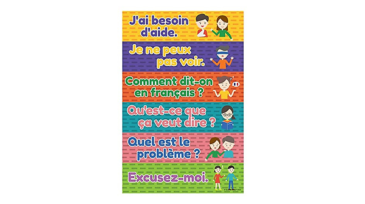 French Classroom Phrases Label Set for K-12 Learning
