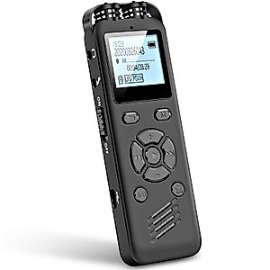 Aomago 32GB Digital Voice Recorder for Lectures Meetings - A36 Audio Recorder with Playback Support External Microphone and Line in Recording 1536Kbps Recording Dictaphone