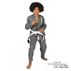 Sanabul Future Legends BJJ Gi for Kids Jiu Jitsu Gi Kimono for Children Youth Preshrunk Fabric & BJJ White Belt Included - Silver/White, K2