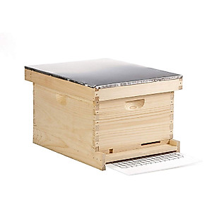 Little Giant 10-Frame Deluxe Assembled Backyard Pine Beekeeping Hive with Telescoping Outer Cover and Protective Aluminum Top, 2 Pack