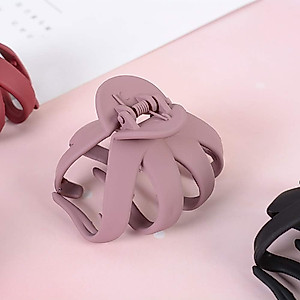 UTENEW Set of 6 Medium Hair Claw Clips No-Slip Grip Octopus Jaw Clips Matte Thick Hair Clips, Women Girl Daily Hairstyle Accessories