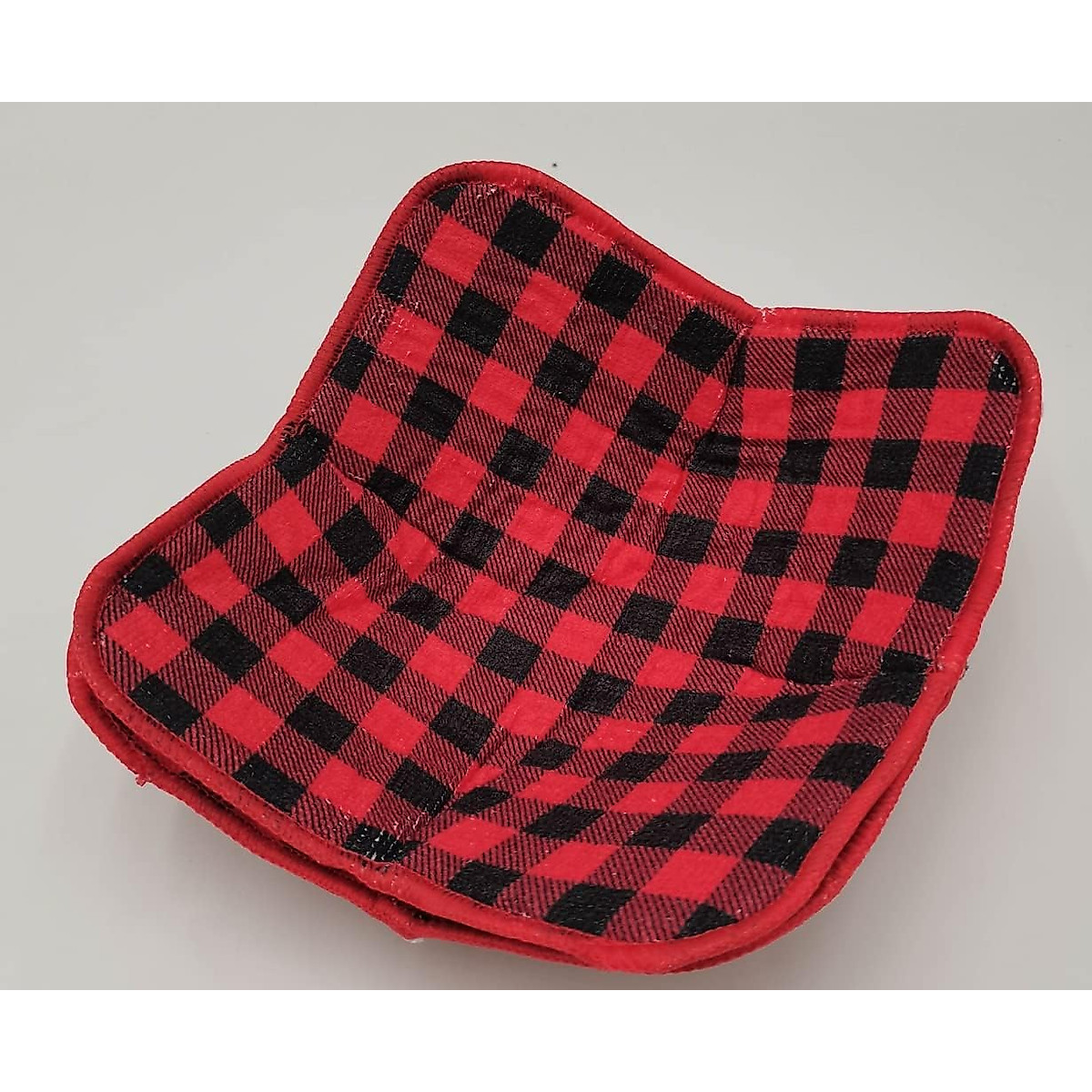 ULVEOL Set of 2 Black Red Microwave Bowl Cloth Hot Pads Pot - Microwave Safe Holder Multipurpose Heat Resistant Plate Holder Polyester Potholder - Protector for Heat Soup, Food, Meals