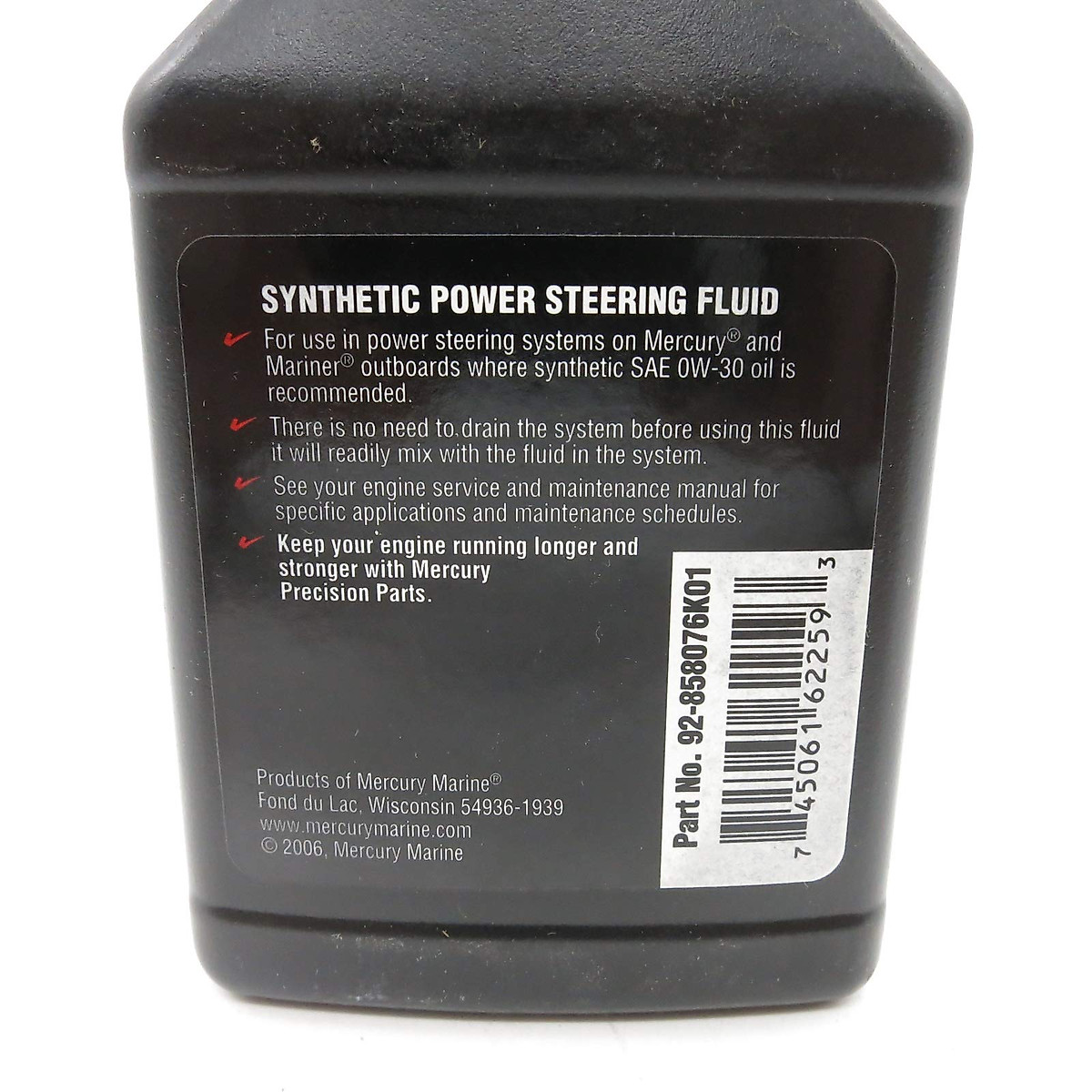 OEM Mercury Marine Synthetic Power Steering Fluid SAE 0W-30 8 oz