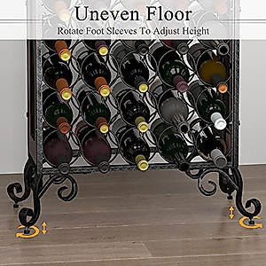 HOMCOM 25 Bottle Horizontal Free Standing Wine Rack Stand Wood and Metal - Black