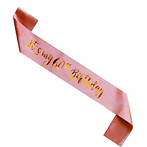 MAGJUCHE It's My 60th Birthday sash, Rose Gold Ladies 60 Years Birthday Women Party Supplies, Pink Party Decorations
