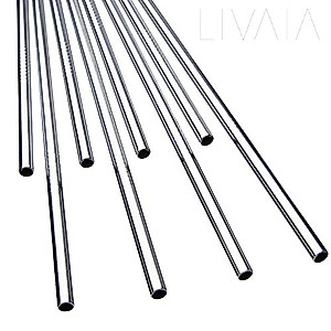 Reusable Straws with Case: 8 Stainless Steel Straws with Straw Cleaning Brush in 2 Sizes – Metal Straws Reusable Stainless Steel – Metal Straw LIVAIA