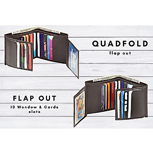 Bullz Genuine Nappa Cow leather Dual Credit Card ID Flap Bifold Mens Wallet Passcase