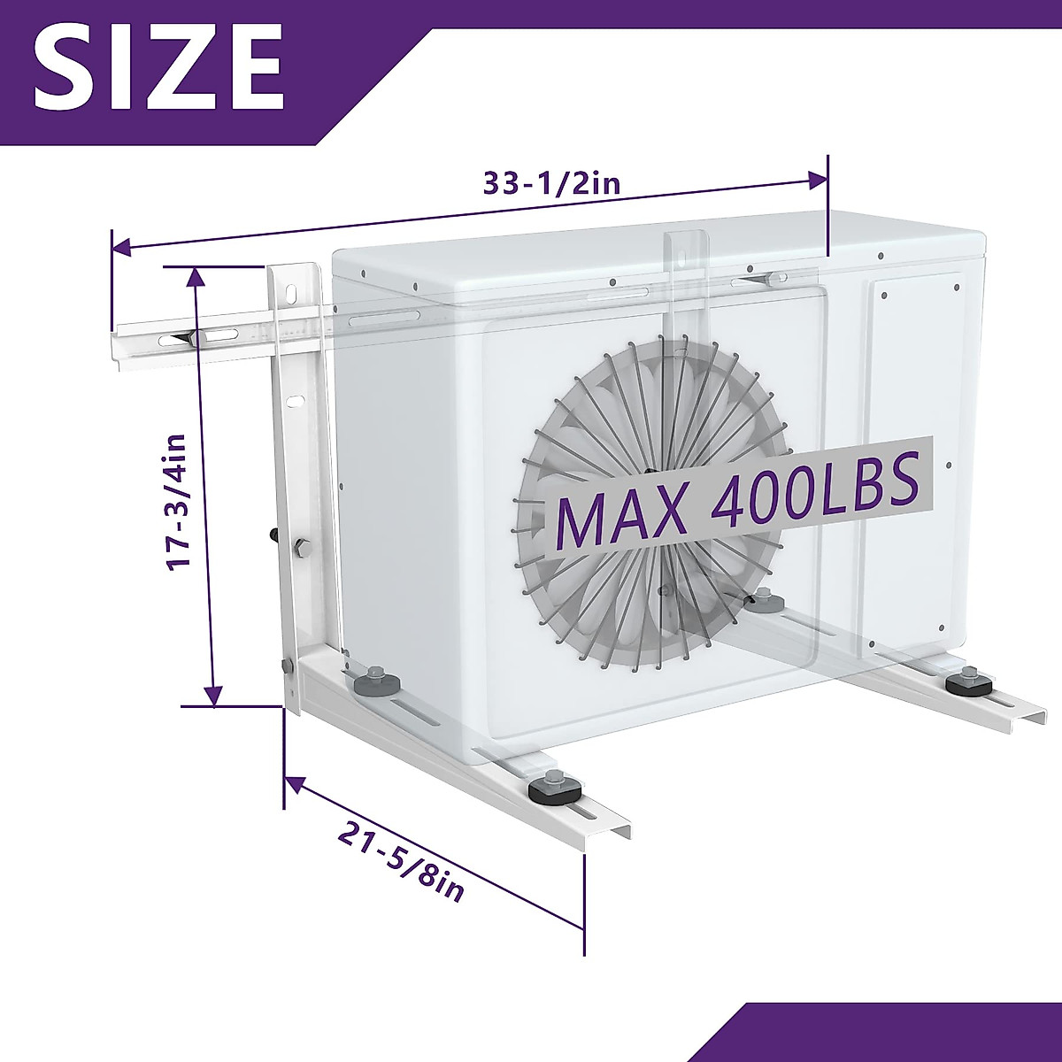 Mxclimate Wall Mounting air Conditioner Bracket for Outdoor Ductless Mini Split Condenser Heat Pumps & HVAC Systems,Universal,9000-36000 Btu AC Units, Heavy Duty Support up to 400 LBS
