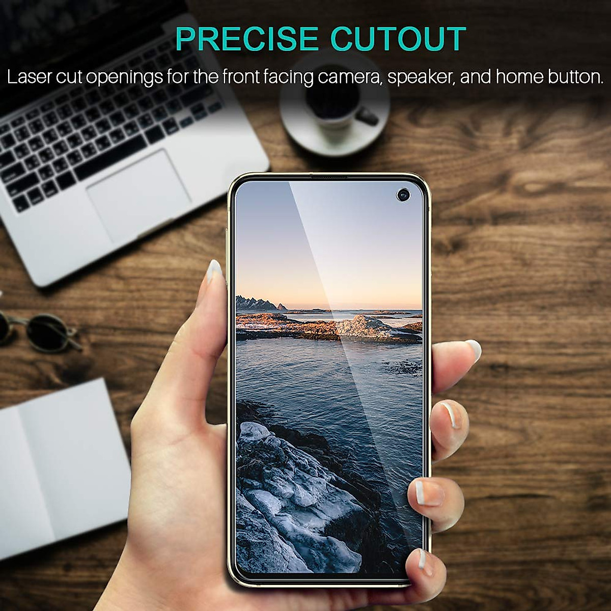 LK 3 Pack Screen Protector designed for Samsung Galaxy S10e Tempered Glass New Verison - Camera Hole Opened Frame Installation HD Clear, 9H Hardness, Case Friendly