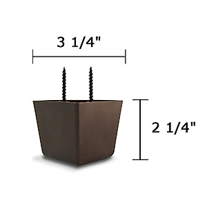 2 1/4" Tall/High Universal HDPE Plastic Furniture Triangle Sofa/Couch/Chair Legs with Screws - Set of 4