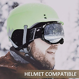 4-FQ Outdoor Ski Goggles,OTG Snowboard Goggles Anti Fog Snow Goggles 100% UV400 Snow Sport Goggles Double Lens Ice Goggles Racing Ski Goggles for Men,Women,Youth Ski Glasses Snowmobile Goggles