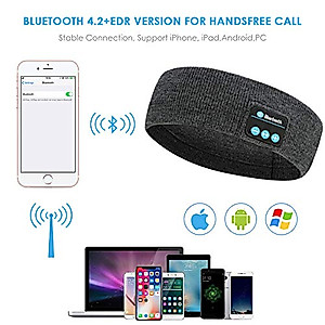 Sleeping Headband Bluetooth Wireless Headphones with Mic, Sleeping Headphones Music Headband, Ultra-Soft Headband for Side Sleepers Workout Running Jogging