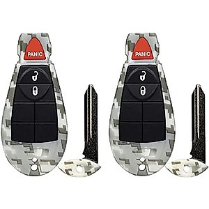 2 New Camouflage Keyless Entry 3 Buttons Remote Start Car Key Fob M3N5WY783X, IYZ-C01C 56046707AE Compatible with Chrysler Town Country Dodge Challenger Charger Durango Grand Caravan Journey & Ram
