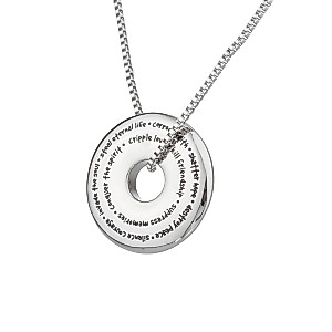 Beads & Pearls Jewelry Cancer Awareness Necklace- What Cancer Cannot Do Survivor Pendant Necklace, Cancer Gifts for Women, 18"