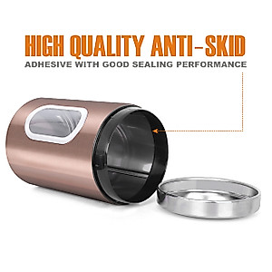 JENNIMER Kitchen Canisters Set of 3,Stainless Steel with Transparent Windows for Sugar Food Tea Coffee Candy Storage (Champaign Gold)