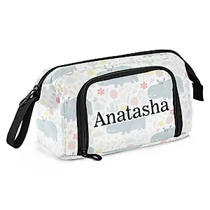 Custom Cute Hippo Pencil Bag Pencil Case Personalized Large Capacity Pen Box Customized Pencil Pouch Organizer Pen Bag for School Office Students