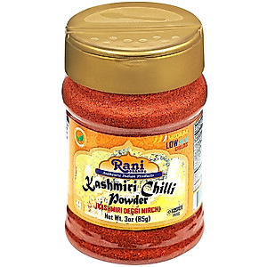 Rani Kashmiri Chilli Powder (Deggi Mirch, Low Heat) Ground Indian Spice 85g PET Jar ~ All Natural | Salt-Free | Vegan | Kosher | Gluten Friendly | Perfect for Deviled Eggs & Other Low Heat Dishes