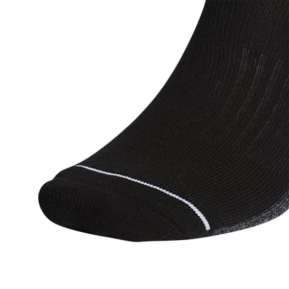 adidas Men's Cushioned Crew Socks (3-Pair), Black/White/Onix Grey, Large