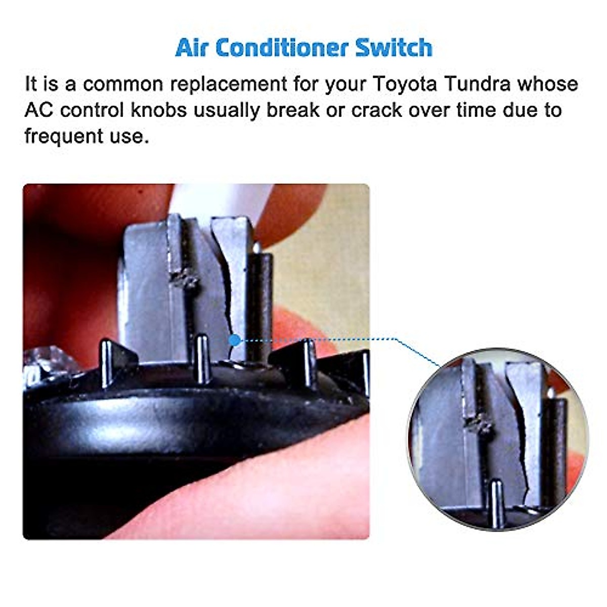 AC Climate Control nob Switch - Set of 3 - Replaces# 55905-0C010, 559050C010 - Fits Toyota Tundra 2000, 2001, 2002, 2003, 2004, 2005, 2006 - Air Conditioner Replacement Switch K001ACS