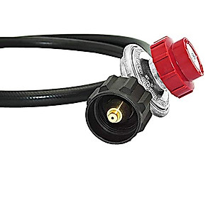 DOZYANT 4 FT 0-30 PSI Adjustable High Pressure Propane Regulator and Hose with Gauge, Fits for Grill Burner Turkey Fryer Cooker Firepit Forge and More