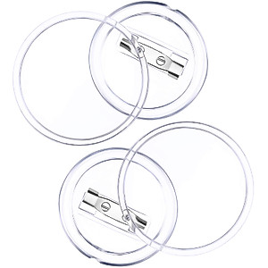 Chinco 50 Pack Acrylic Button Pins Badge Clear Pins Buttons Badges Kit for Christmas Craft Supplies, DIY Badges (2.4 Inch)