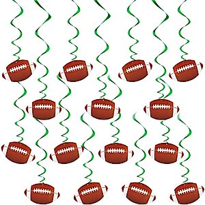 Gersoniel 15 Sets Football Party Decorations Football Hanging Swirls 2024 Football Birthday Decorations Sports Theme Party Supplies Indoor Outdoor Decor