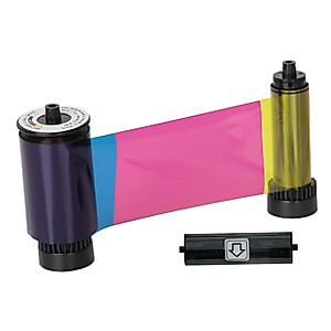 IDP SMART-31 and SMART-51 Series ID Card Printer Ribbon - YMCKO Full-Color, Resin Black and Overlay Panel Ribbon with Cleaning Roller, 250 Cards/roll