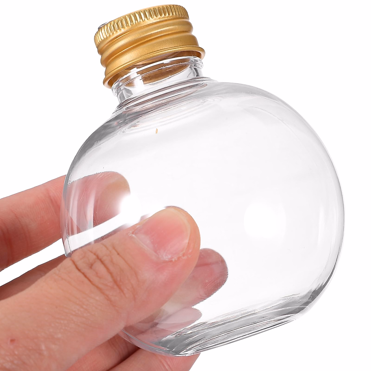 Baluue Christmas Drink Balls 10pcs Clear Christmas Booze Balls 150ml Tree Fillable Ornaments Water Bottle Bulbs Shape Plastic Pendant for Home Decoration Party Decoration Golden