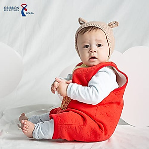 SWEETDEW Unisex Infant Baby Girls Boys Organic Cotton Vest, Sleeveless Coat,Lightweight Hanbok Vest, Contemporary Korean Style (Off White)