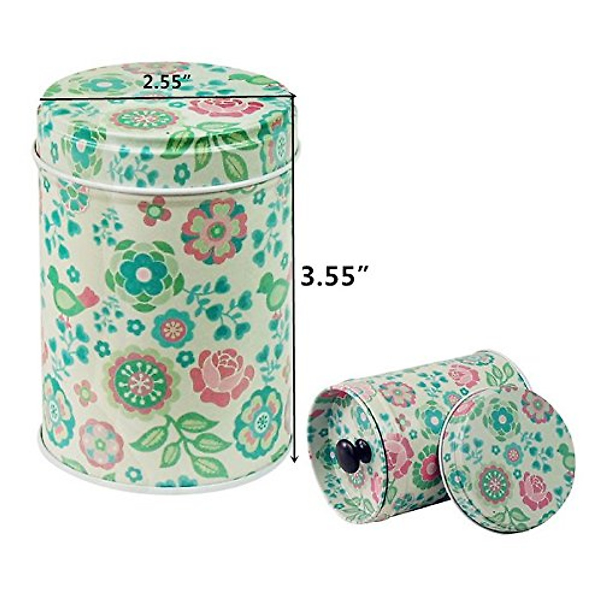 Leoyoubei 3.55x2.55 Inch Dry Storage Tinplate Caddy Box Retro Double Cover Home Kitchen Storage Containers Colorful Tins Round Tea Tins Set of 6 (shipped randomly)