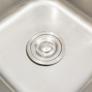 Stainless Steel Commercial Kitchen Sink Utility Sink 47 Inch Width with Prep Table 360 ° Rotatable Faucet 2 Compartment Storage Shelves