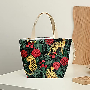 Pykfrhh Lunch Bag Women, Lunch Tote, Reusable, Waterproof, Drawstring Lunch Bag Box for, Adults, Women, Picnic, Work, Beach, Travel, Animal Party Favors Animal Lover Gift