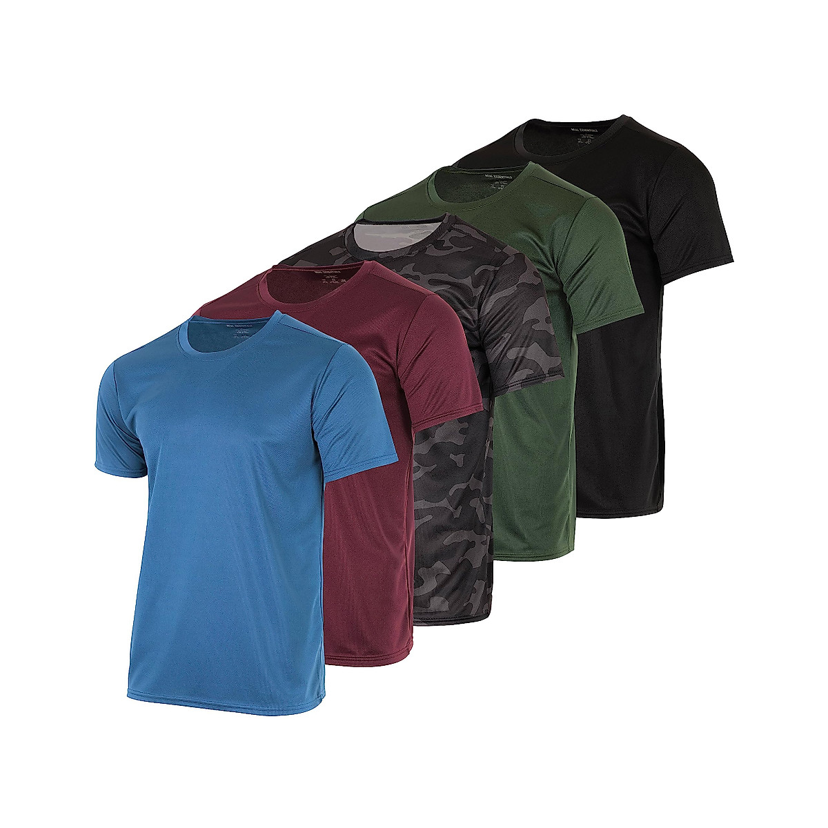 5 Pack: Boys Mesh Short Sleeve Shirts Crew Neck Boy Shirt T-Shirt TShirt Tops Tees Girls Youth Teen Active Wear Athletic Quick Dry Basketball Gym Sport Undershirt Tee Soccer Top -Set 9,XL 16-18