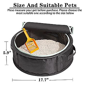 Barrpet Prevent Litter Scatter Design.Collapsible Portable Cat Litter Box with Lid and Handle Standard for Travel Light Weight Leak-Proof, Sturdy, Easy to Clean(17.7"X17.7"X5.9")