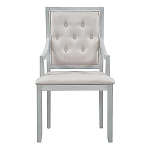 MengK Retro 5-Piece Dining Set Extendable Round Table and 4 Chairs for Kitchen Dining Room(Antique Gray Oak)