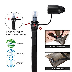 B BBAIYULE Hydration Backpack with 2L Water Bladder, Hydration Packs for Cycling Biking Running Hiking Climbing Skiing , Lightweight Water Backpack with Hydration Bladder for Men and Women (Black)