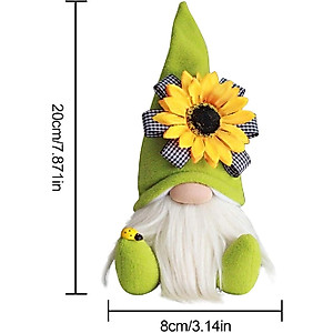 GDYYEZI Sunflower Garden Gnome, Sunflower Spring Gnome Mantel Display,Handmade Gnome Faceless Plush Doll, Farmhouse Tiered Tray Rustic Sca