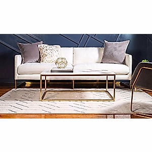 Unique Loom Glam Collection Area Rug - Trellis (3' 3" x 5' 3" Rectangle, White Silver/ Silver)